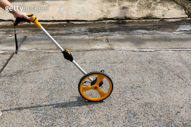 Distance measuring wheel device. Rolling distance measurement tool ...