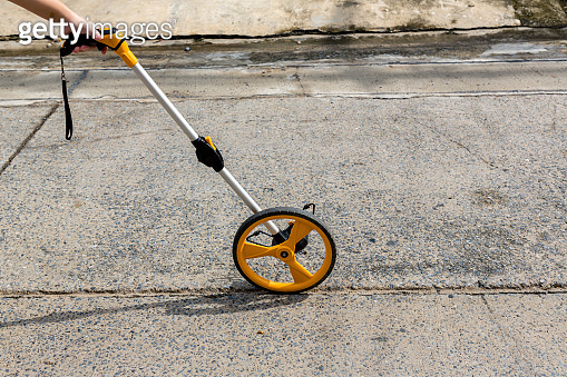 Distance measuring wheel device. Rolling distance measurement tool ...