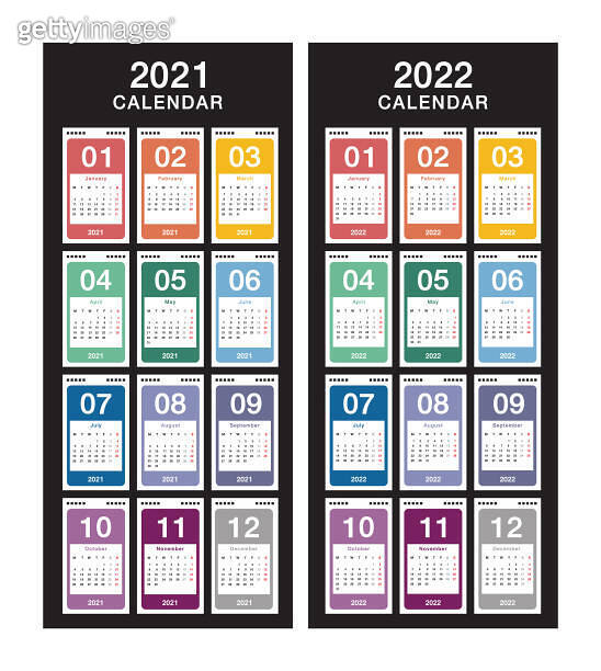 Year 2021 and Year 2022 calendar vector design template, simple and ...