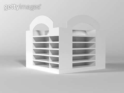 big Fsu retail stand free standing unit posm plain mockup display stand ...