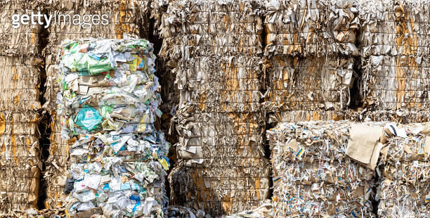 Wastepaper for Recycling, background of paper textures piled ready to ...