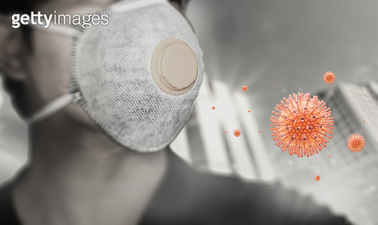 Mask protect virus Concept of fight against virus. Coronavirus outbreak ...