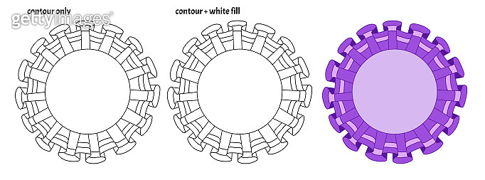Set of cute round frames with textile ruffles and ribbon. (1285363550 ...