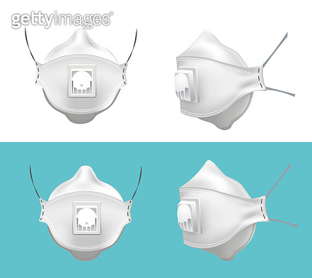 Medical masks realistic protective.Epidemic surgical respirator.Mask in ...