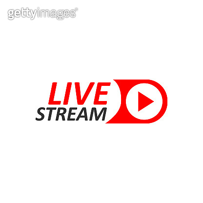 Live Stream sign. Red symbol, button of live streaming, broadcasting ...