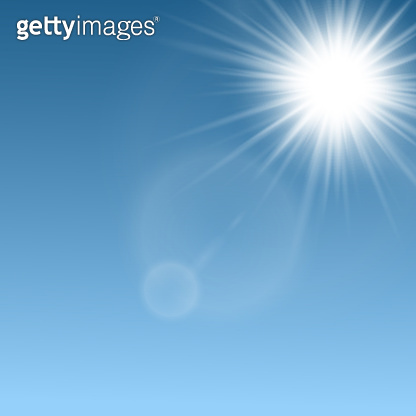 Sun rays beams and light flares layout realistic vector illustration ...
