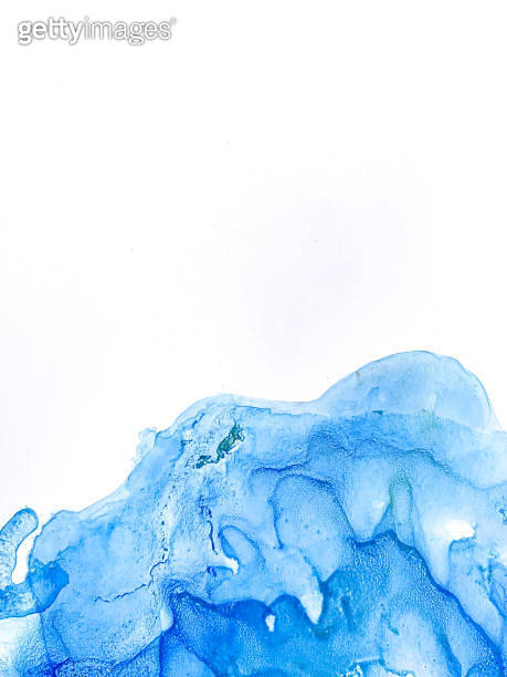 Watercolor Blue Splash. Alcohol Ink Painting Texture. 이미지 (1277997867 ...