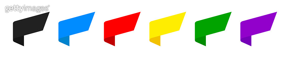 Set of ribbon tags colored banner. Vector ribbon tag collection ...