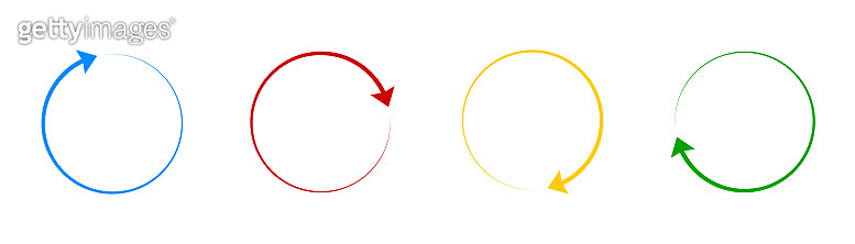 Rotate color arrow icon collection. Vector rotation circle pointer set ...