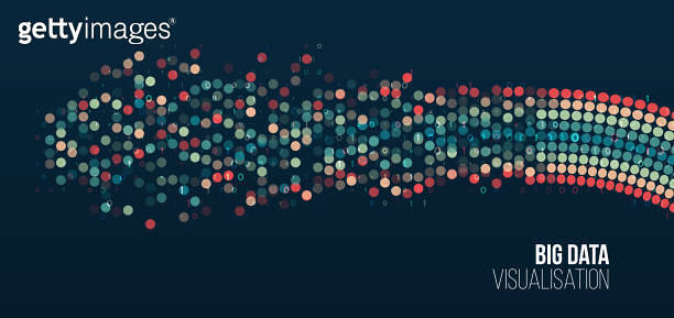 Big data visualization. Information analytics concept. Abstract stream ...