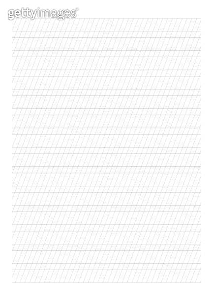 Handwriting Paper - A4 sheet, Blank horizontal lines with diagonal ...