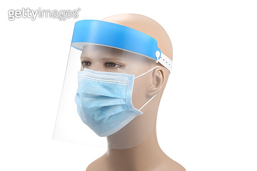 Medical Face shield and medical mask for protect covid-19. Doctor mask ...