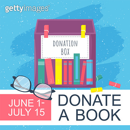 Template poster with box for donation book 이미지 (1227178806) - 게티이미지뱅크