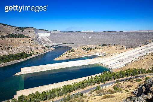 Ataturk Dam on the Euphrates River, Turkey (1217295465) - 게티이미지뱅크
