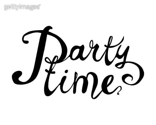 Party time. Words of calligraphic letters (1225982409) 일러스트, 무료 일러스트 ...