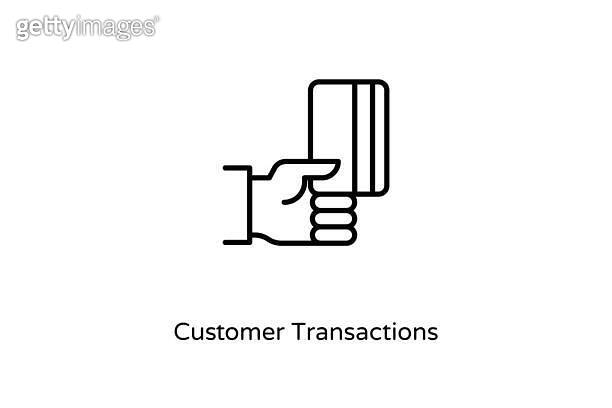 Customer Transactions Linear icon in vector. Logotype (1270363403) 일러스트 ...