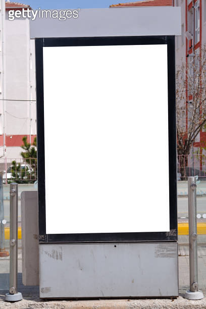 Blank white horizontal mock up of information banner with empty place ...
