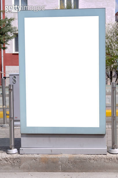 Blank white horizontal mock up of information banner with empty place ...