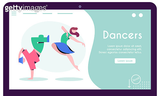 Contemporary and classical dancing set. Dancer character design. Flat ...