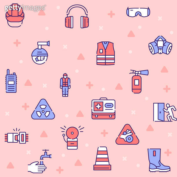 Vector color linear seamless pattern safety tools 이미지 (1217157820) - 게티 ...