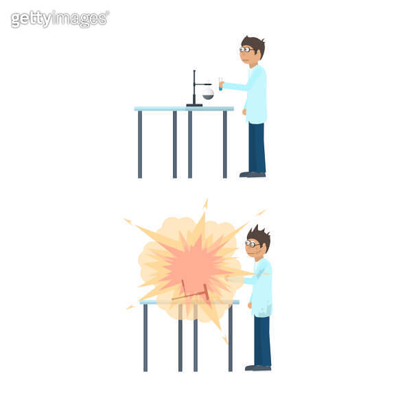 Chemical experiment. Explosion in the laboratory. Experience ...