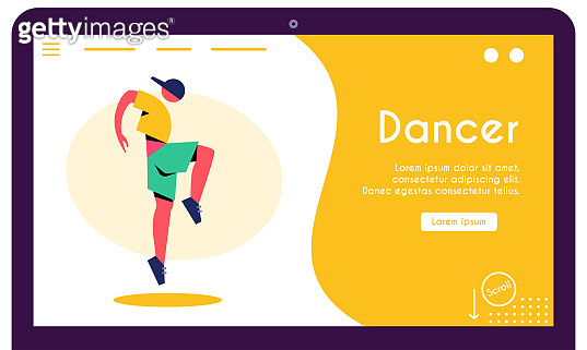 Contemporary and classical dancing set. Dancer character design. Flat ...