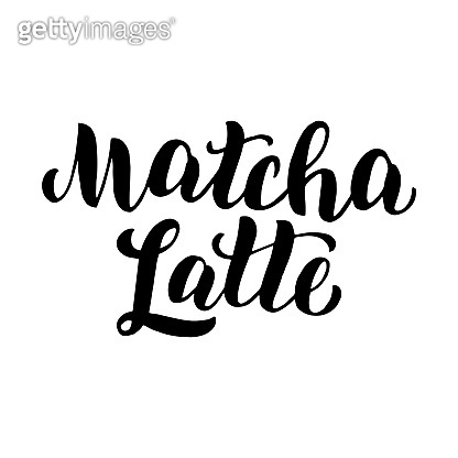 Matcha latte coffee menu lettering text. Cafe menu font. Restaurant ...