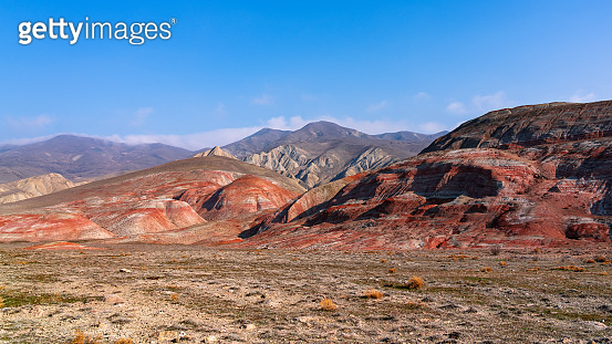 Striped red mountains, the beauty of nature 이미지 (1204746709) - 게티이미지뱅크