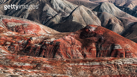 Striped red mountains landscape, the beauty of nature 이미지 (1204746638 ...