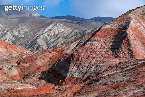 Striped red mountains landscape, the beauty of nature 이미지 (1204746626 ...