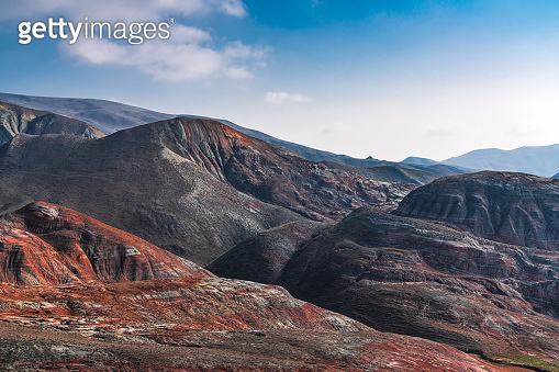 Striped red mountains landscape, the beauty of nature 이미지 (1204746604 ...