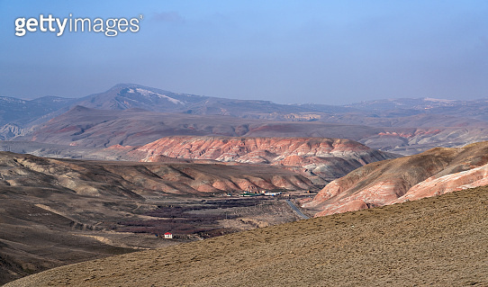 Striped red mountains landscape, the beauty of nature 이미지 (1204746632 ...
