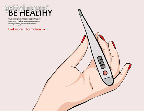 Oral Thermometer tempereture measuring healthcare equipment. Electronic ...