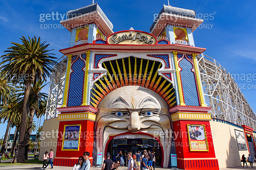 Luna Park, a amusement park located in St Kilda, Melbourne, Australia ...