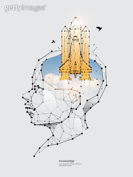 The particles, geometric art, line, and the dot of Children's brain 이미지 ...