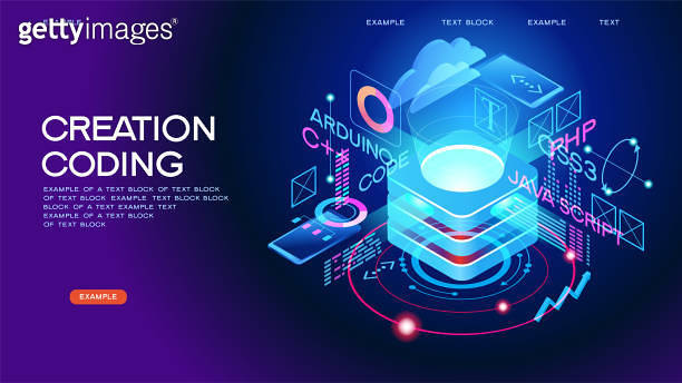 Programming web banner. Best programming languages. Technology process ...