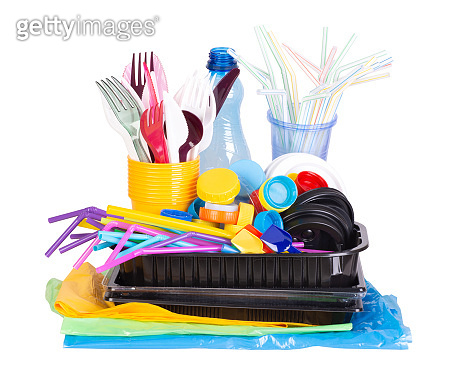 Disposable single use plastic objects cause pollution of the ...
