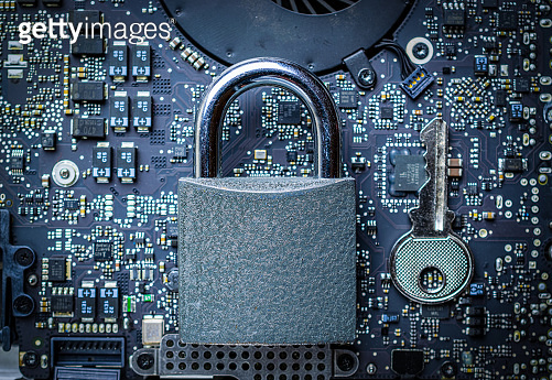 Cyber security lock. Security computer Data Internet protection with ...