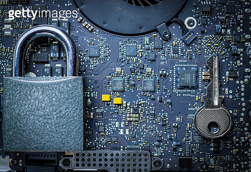 Cyber security lock. Security computer Data Internet protection with ...