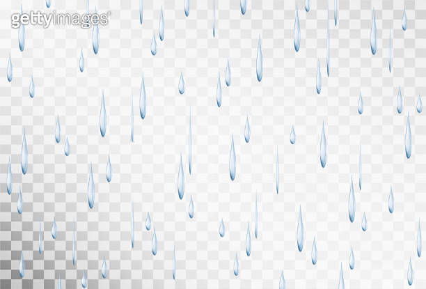 Heavy rain drips 3D effect. Autumn or spring season rainfall, realistic ...