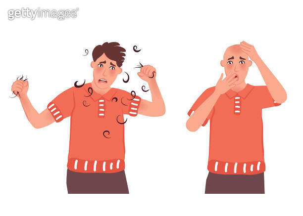 The guy with the bald head is in shock. The concept of hair on the head ...
