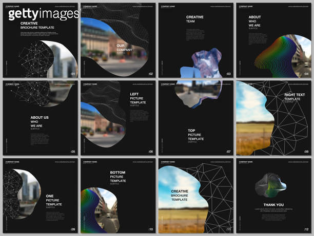 Brochure layout of square format covers design templates for square ...