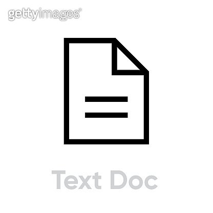 Text doc icon in flat design. Editable vector outline. Single pictogram ...