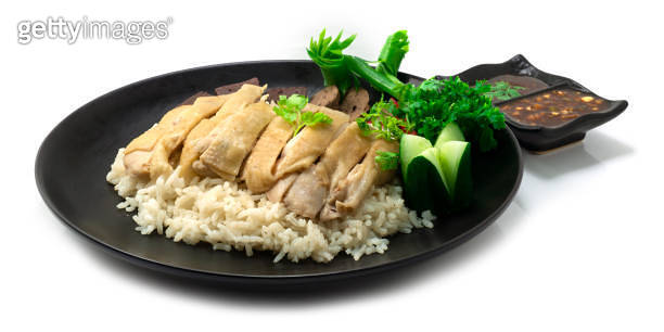 Chicken Rice Hainanese ontop boiled chicken served boiled chicken blood ...