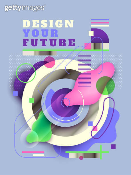 Futuristic poster design in abstract style. 이미지 (1220801725) - 게티이미지뱅크