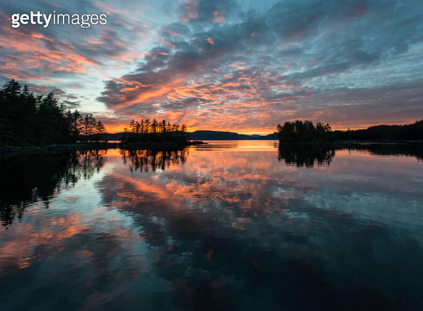 Sunset from the Brothers Islands in Frederick Sound, Tongass National ...