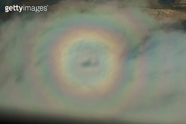 The colored disk surrounding the shadow of the airplane is called a ...