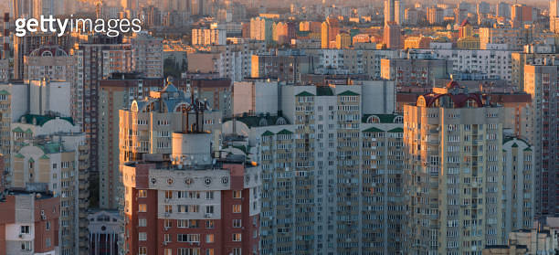 View of crowded apartment blocks background. Modern city urban ...