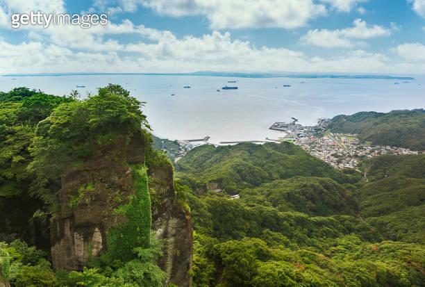 Tanker boats sailing on the Uraga Channel with the Kanaya fishing ...
