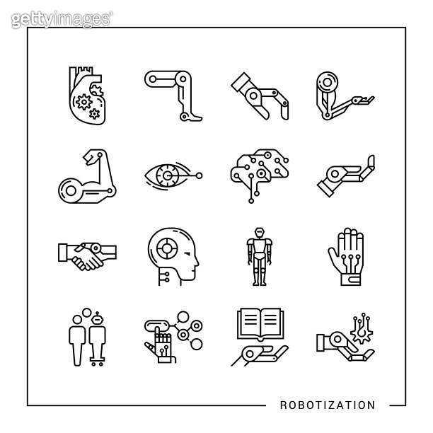 A large collection of linear vector icons isolated on a white ...